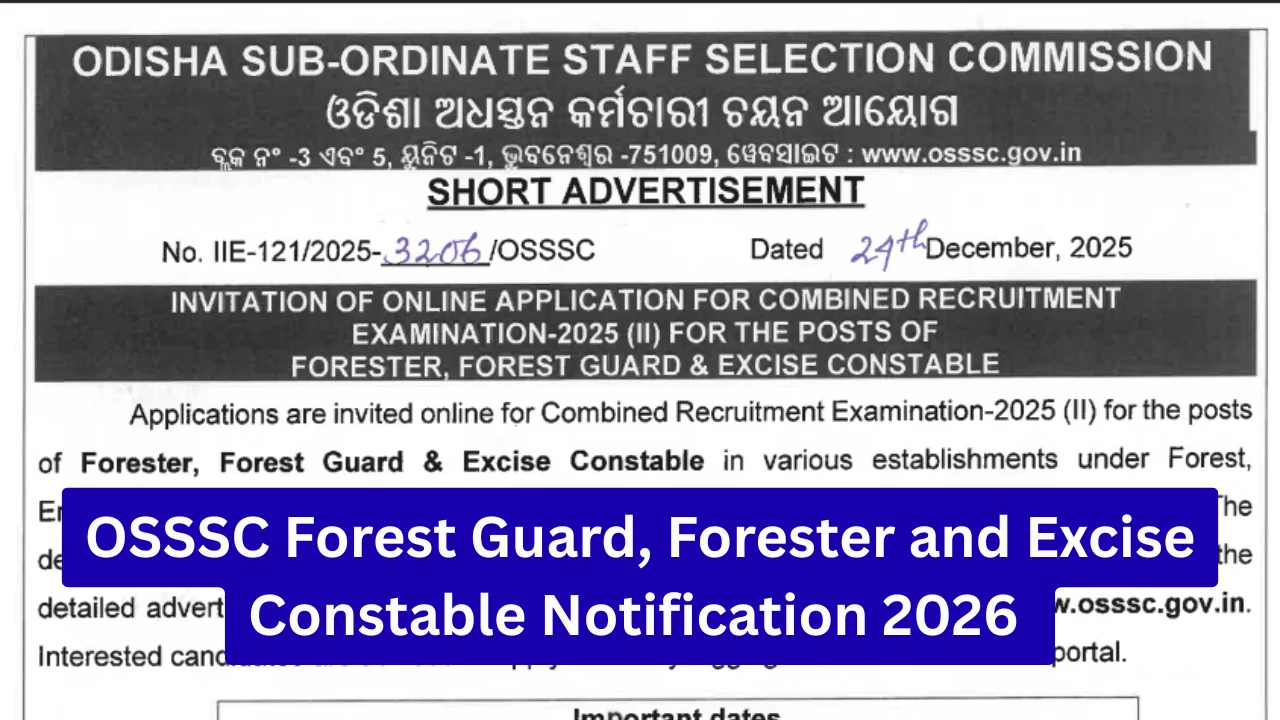 OSSSC Forest Guard Recruitment 2026 (943 Vacancies), Last Date to ...